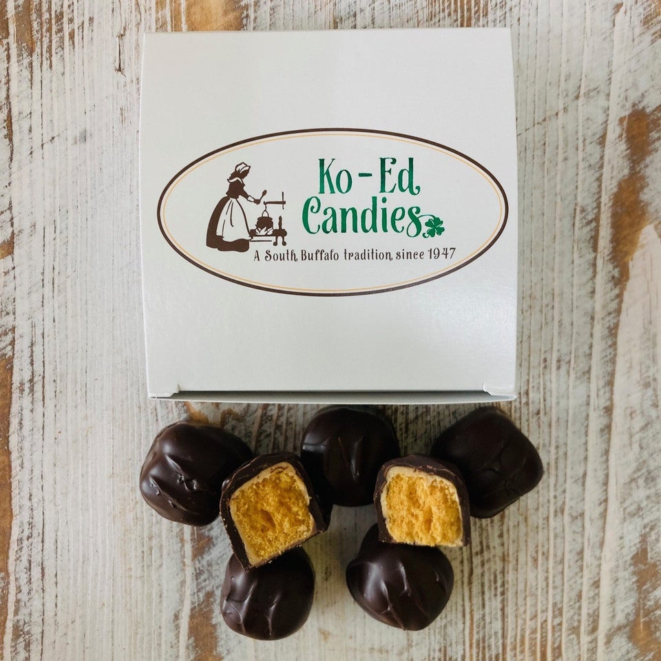 Dark Chocolate Peanut Butter Sponge Candy | Ko-Ed Candies